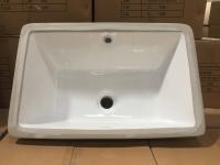 China Glazed Ada Bathroom Sink Easy For Undercounter Installation Rectangle Shape Wash Basin for sale