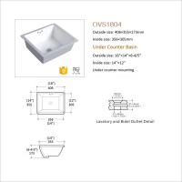 China Solid Surface Ceramic Under Counter Wash Basin For Kitchen for sale