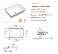 China Non - Porous Naturally Hygienic Ceramic Trough Sink Undermount Wash Basin for sale
