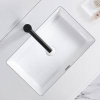 China Non - Porous Naturally Hygienic Ceramic Trough Sink Undermount Wash Basin for sale