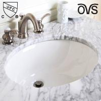 China Oval Shape Undermount Bathroom Sink Fine Fireclay Construction One Piece Wash Basin for sale