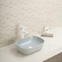 China Modern Glossy White Porcelain Top Mount Bathroom Sink for sale