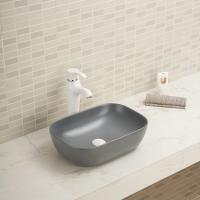 China Modern Glossy White Porcelain Top Mount Bathroom Sink for sale