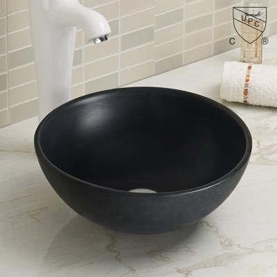 China Painted Matt Color Vanity Bathroom Top Mount Basin Laboratory Round Ceramic Sink for sale