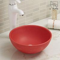China Painted Matt Color Vanity Bathroom Top Mount Basin Laboratory Round Ceramic Sink for sale