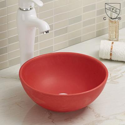 China Painted Matt Color New Vanity Bathroom Top Mount Basin Laboratory Round Ceramic Sink for sale