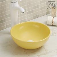 China Painted Matt Color Vanity Bathroom Top Mount Basin Laboratory Round Ceramic Sink for sale