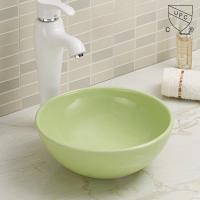 China Painted Matt Color Vanity Bathroom Top Mount Basin Laboratory Round Ceramic Sink for sale