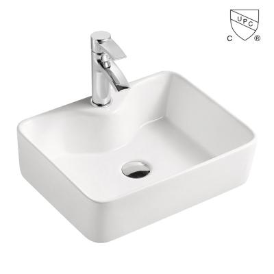 China 1280° High-Temperature Firing Rectangular Casual Wash Hand Basin Bathroom Sinks for sale
