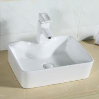 China 1280° High-Temperature Firing Rectangular Casual Wash Hand Basin Bathroom Sinks for sale