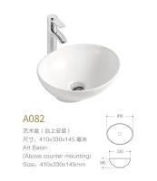 China Sleek And Elegant Oval Ceramic Art Bathroom Sink Counter Top Wash Basin for sale
