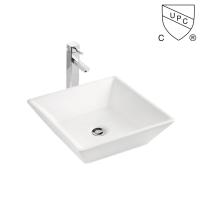 China Self-Cleaning Square Vessel White Bathroom Sink Table Wash Face Basin for sale