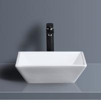 China Self-Cleaning Square Vessel White Bathroom Sink Table Wash Face Basin for sale
