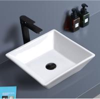 China Self-Cleaning Square Vessel White Bathroom Sink Table Wash Face Basin for sale