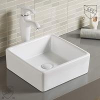 China Square Porcelain Sink Small Decal Bathroom Wash White Hand Basin for sale
