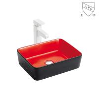 China Decorated Rectangular Vessel Sink And Washbasins European Ceramic Basin for sale