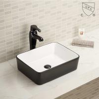 China Decorated Rectangular Vessel Sink And Washbasins European Ceramic Basin for sale