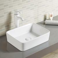 China Decorated Rectangular Vessel Sink And Washbasins European Ceramic Basin for sale