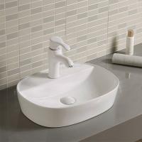 China Concise Clear Counter Top Bathroom Sink High-Temperature Firing Wash Basin for sale