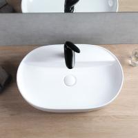 China Concise Clear Counter Top Bathroom Sink High-Temperature Firing Wash Basin for sale