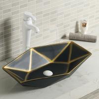 China Irregular Diamond Counter Top Bathroom Sink 70cm CUPC Vessel Style for sale