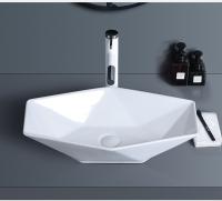 China Irregular Diamond Counter Top Bathroom Sink 70cm CUPC Vessel Style for sale