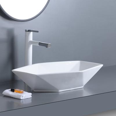 China Irregular Diamond Counter Top Bathroom Sink 70cm CUPC Vessel Style for sale