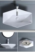 China Irregular Diamond Counter Top Bathroom Sink 70cm CUPC Vessel Style for sale