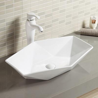 China Non Porous Counter Top Bathroom Sink 650mm Irregular Shape Wash Basin for sale