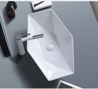 China Irregular Diamond Counter Top Bathroom Sink 70cm CUPC Vessel Style for sale