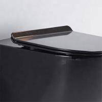 China Commercial Tankless Wall Hung Toilet Ada 450mm 500mm Black Silent Seat Cover for sale