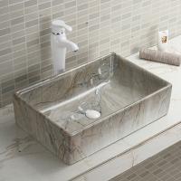 China Wash Basin Integrated Easy To Maintain And Clean Rectangular Porcelain Bathroom Sink for sale