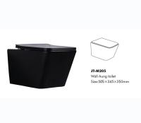 China Back To Wall One Piece Toilet Bowl Wall Hung Toilet Tankless Black Square for sale