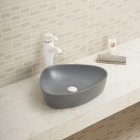 China Polished Surface Counter Top Bathroom Sink White And Black Color Triangle Surface for sale