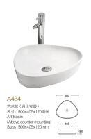 China Polished Surface Counter Top Bathroom Sink White And Black Color Triangle Surface for sale
