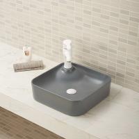 China Surface Resistant Stain Scratch Washbasin Square Above Grey Counter Sink for sale