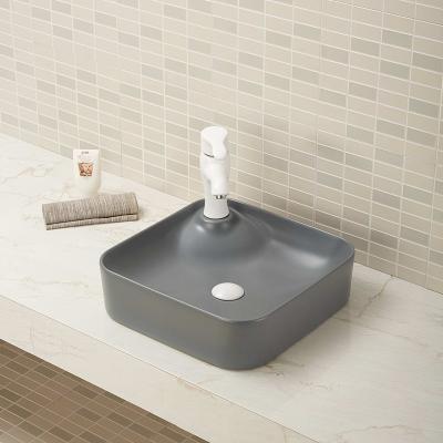 China Surface Resistant Stain Scratch Washbasin Square Above Grey Counter Sink for sale
