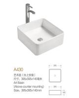 China Reusable Counter Top Bathroom Sink Square Type Not Deformed Wash Basin for sale