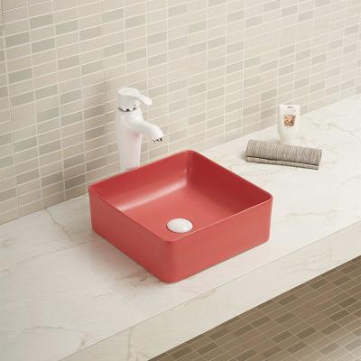 China Square Table Top Wash Basin Material Fully Porcelain Farmhouse Bathroom Vessel Sink for sale