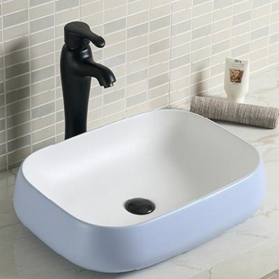 China High Gloss Ceramic Counter Top Bathroom Sink Vision Blue 560x420x180MM for sale