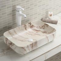 China Glaze Black Vessel Bathroom Sink Rectangular Countertop Basin 610X400X145mm for sale