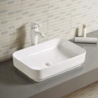 China Glaze Black Vessel Bathroom Sink Rectangular Countertop Basin 610X400X145mm for sale