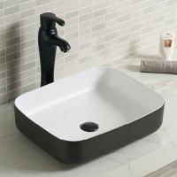 China 15 Inch Vessel Ceramic Bathroom Sink Bowl Stain Resistant Hand Wash White for sale