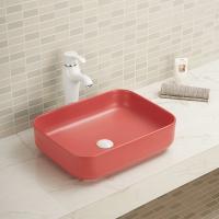 China Small Rectangular Counter Top Wash Basin Porcelain Vessel Sink 20 Inch for sale