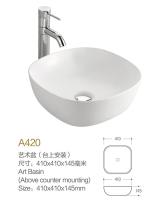 China 19x19 12x12 Round Drop In Bathroom Sink Basin Rustic Orange Red White Grey for sale