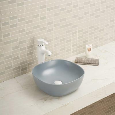 China Smooth Lines Round Wash Basin Countertop Single Hole Curved Corners Vessel Sink for sale