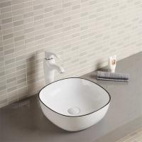 China 19x19 12x12 Round Drop In Bathroom Sink Basin Rustic Orange Red White Grey for sale