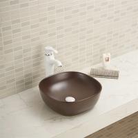 China 19x19 12x12 Round Drop In Bathroom Sink Basin Rustic Orange Red White Grey for sale