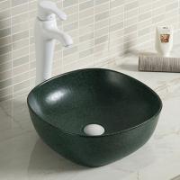 China 19x19 12x12 Round Drop In Bathroom Sink Basin Rustic Orange Red White Grey for sale