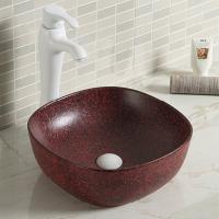 China 19x19 12x12 Round Drop In Bathroom Sink Basin Rustic Orange Red White Grey for sale